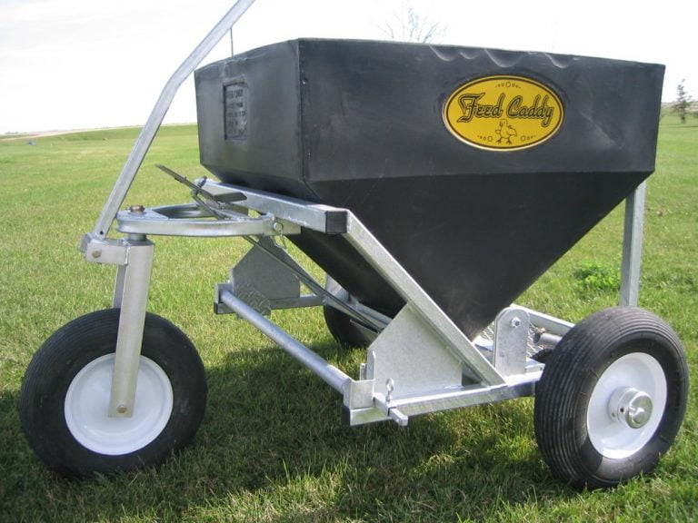 Feed Caddy for Chickens – Feed Cart with Paper Dispenser - SecRepro
